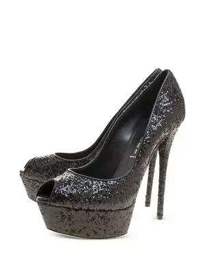 Casadei 145mm Glitter Platform Pumps