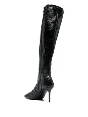COURREGES 75mm Oblique Stiletto-heel Boots - Black