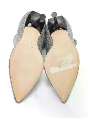 SERGIO ROSSI 90mm Embellished Ankle Boots - Silver