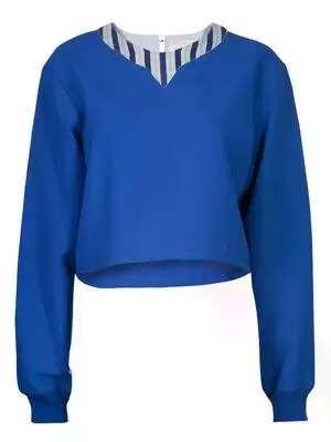 ROKSANDA Striped-trim Sweatshirt - Blue
