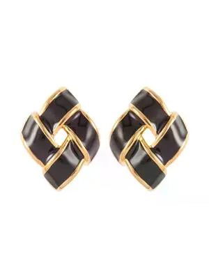 SUSAN CAPLAN 1990s D'orlan Clip-on Earrings - Black