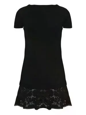 MARIO VALENTINO VINTAGE Lace-hem T-shirt Mini Dress
