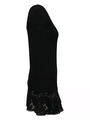 MARIO VALENTINO VINTAGE Lace-hem T-shirt Mini Dress