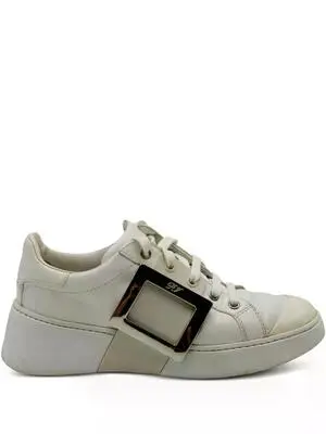 ROGER VIVIER Viv Skate Metal-buckle Sneakers - Neutrals