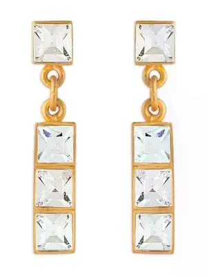 SUSAN CAPLAN 1980s Crystal-embellished Post Earrings - Gold
