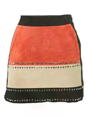 Maje Suede Studded Skirt