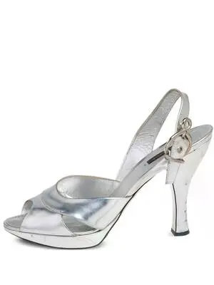 LOUIS VUITTON 110mm Leather Sandals - Silver