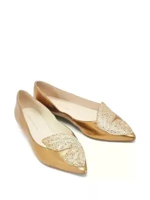 SOPHIA WEBSTER Butterfly-crystal Ballet Flats - Gold