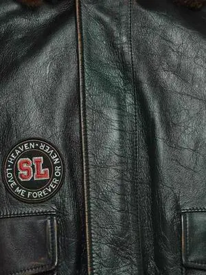 Saint Laurent Pre-owned 2023 Logo-patch Leather Jacket