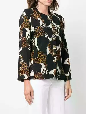 Saint Laurent 1980s Animal Print Single-breasted Jacket