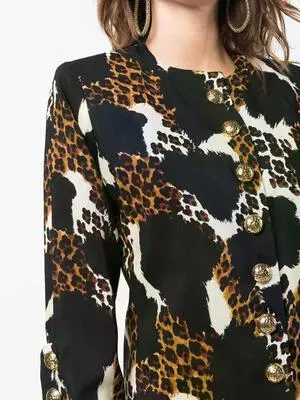 Saint Laurent 1980s Animal Print Single-breasted Jacket