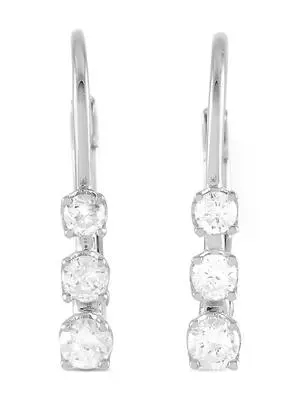 LB EXCLUSIVE 14k White Gold Diamond Drop Earrings - Silver