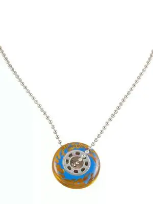 Calvin Klein Stainless Steel Spin Wheel Necklace - Silver