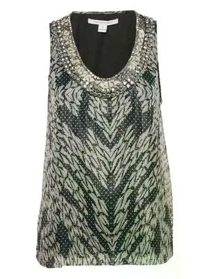 Diane Von Furstenberg Vintage Embellished Pattern Top