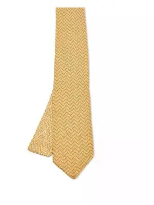 Ermenegildo Zegna Chevron-knit Tie - Yellow