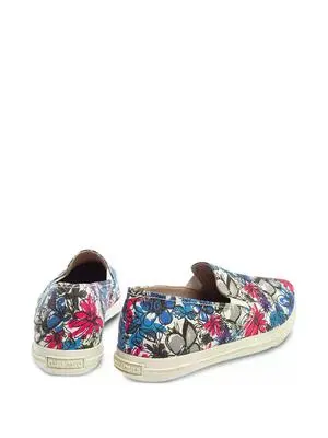 Miu Miu Floral-print Slip-on Sneakers