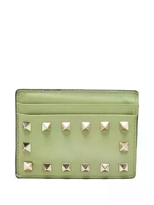 Valentino Garavani Rockstud Leather Card Holder - Green