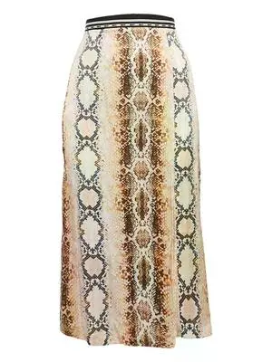 Maje Snakeskin-print Midi Skirt