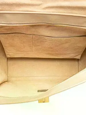 Celine 2012 Bicolor Calfskin And Suede Trapeze Satchel - Brown