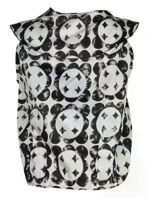 Saint Laurent Geometric-print Sleeveless Top