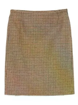 Balenciaga 2000s Houndstooth Mini Skirt - Brown