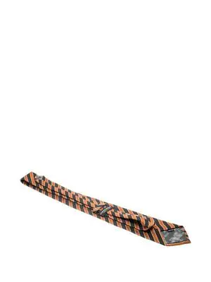 Giorgio Armani Diagonal-stripe Silk Tie - Orange