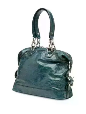 Celine 2008 Crinkled Patent Macadam Shoulder Bag
