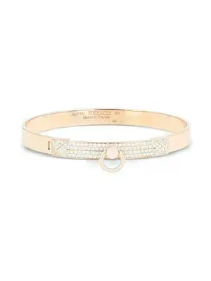 Hermès 18kt Rose Gold Collier De Chien Diamond Bracelet - Pink
