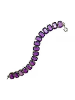 JENNIFER GIBSON JEWELLERY 1900s Amethyst Rivière-style Bracelet - Silver