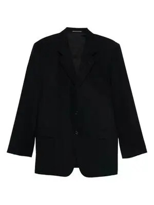 Yohji Yamamoto 1990s Buttoned Wool Jacket - Blue