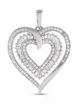 LB EXCLUSIVE 14k White Gold Diamond Heart Pendant