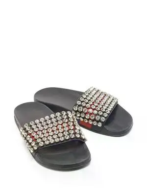 Gucci Rhinestone-embellished Sylvie Web Sandals