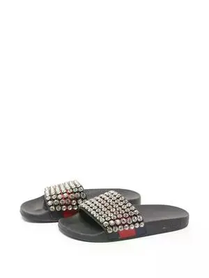 Gucci Rhinestone-embellished Sylvie Web Sandals