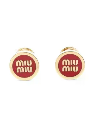Miu Miu Enamel Earrings - Gold