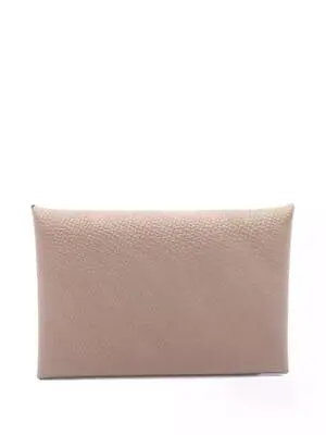 Hermès 2023 Calvi Leather Coin Purse - Neutrals