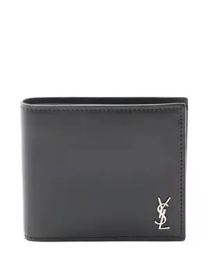 Saint Laurent Cassandre Bi-fold Leather Wallet - Black