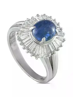 LB EXCLUSIVE Platinum Ballerina Sapphire And Diamond Ring - Blue
