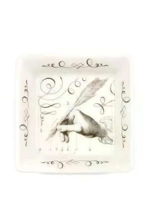 Hermès Pre-owned Calligraphy Square Mini Decorative Tray - White
