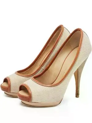 GIUSEPPE ZANOTTI Platform Peep-toe Pumps - Neutrals
