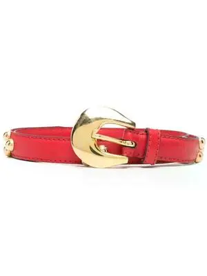 Saint Laurent 1990s Studded Leather Belt - Red