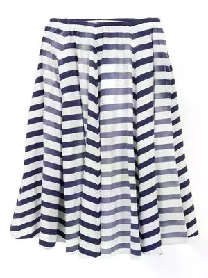 Prada 2010s Striped Midi Skirt