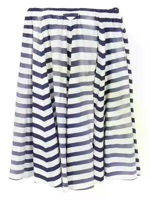 Prada 2010s Striped Midi Skirt