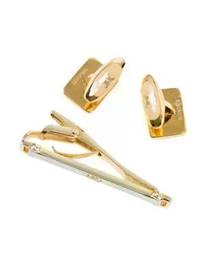 Celine 1990s Horsebit Cufflinks Set