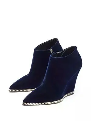 GIUSEPPE ZANOTTI 110mm Velvet Wedge Boots
