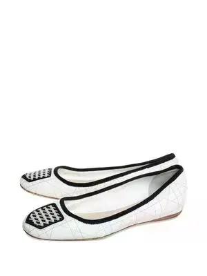 Dior Cannage-stitch Leather Ballet Flats