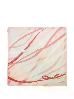 Valentino Garavani Ribbon-print Square Scarf - Pink