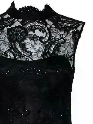 Alice + Olivia Lace Feather-trim Dress
