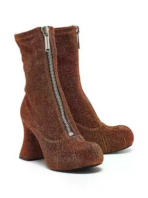 Stella McCartney 100mm Glitter Zip Ankle Boots