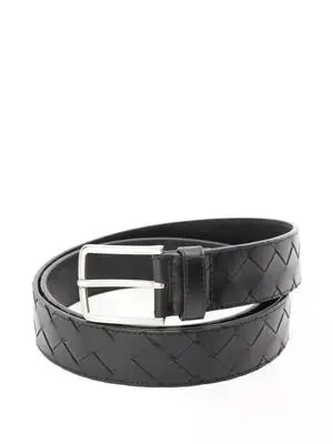 Bottega Veneta Pre-owned 2020s Intrecciato Leather Belt - Black