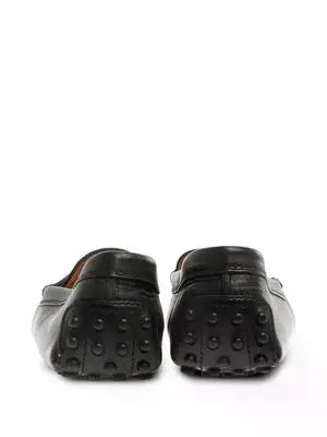 TOD'S Leather Penny Keeper Loafers - Black